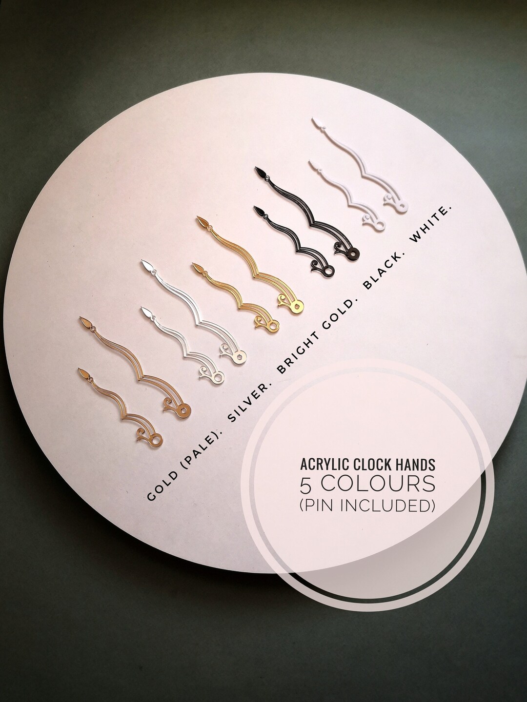 5 Colours Stylish Mirrored Clock Hands 'thailand' Laser Cut Acrylic for ...