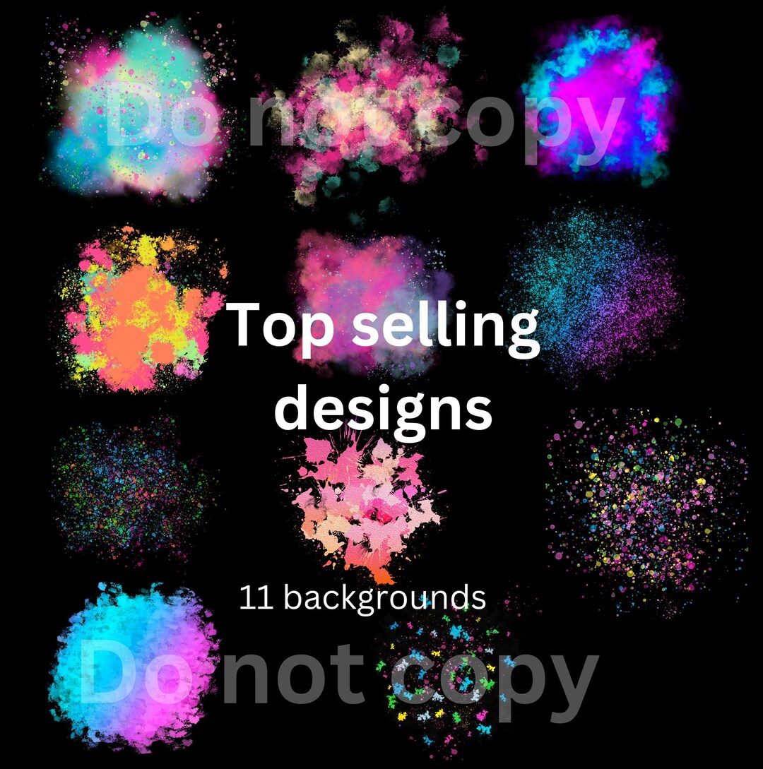 Backsplash Png Sublimation Background Bundle, Paint Splats, Transparent ...