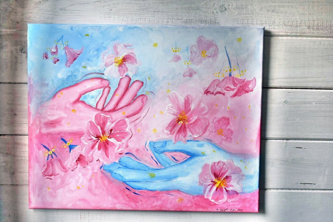 Blossom: Original Painting Anti Bullying Acrylic Painting | Etsy