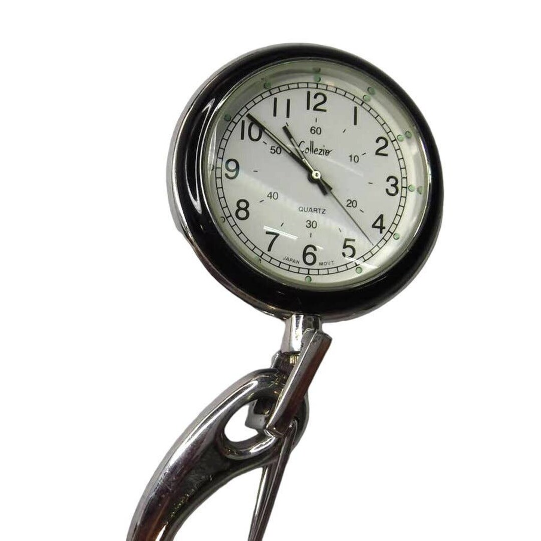 Collezio Pocket Watch Silver Black Glow in Dark Markers Clip on Fob ...