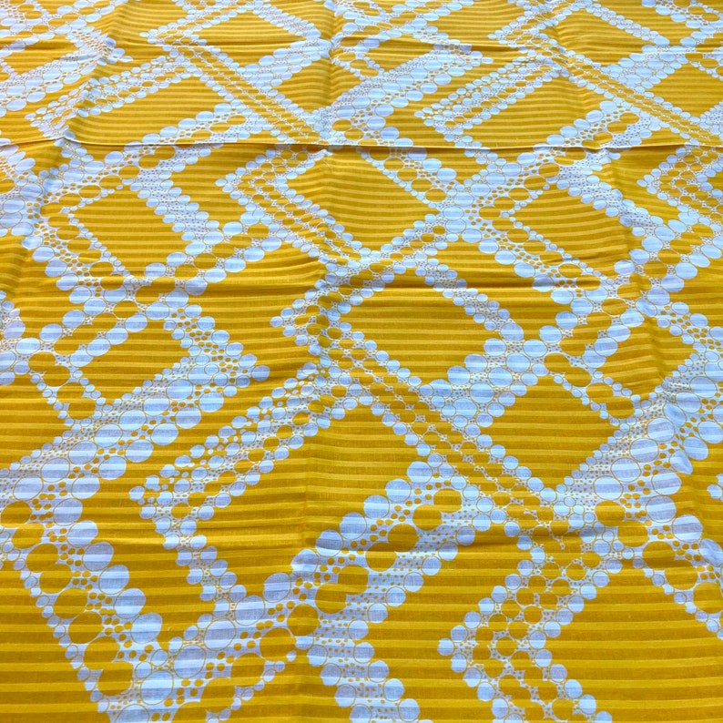 Vintage Golden Yellow Funky Pattern Fabric, 2 Yds - Etsy