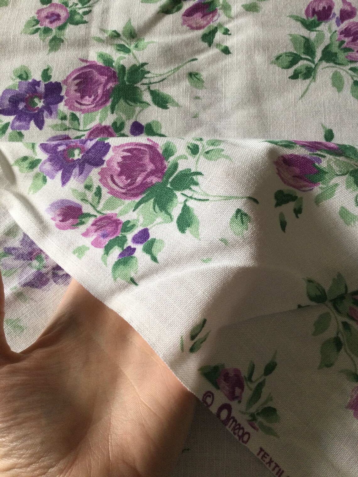 Omega Textile Corp. Purple Floral Fabric - Etsy
