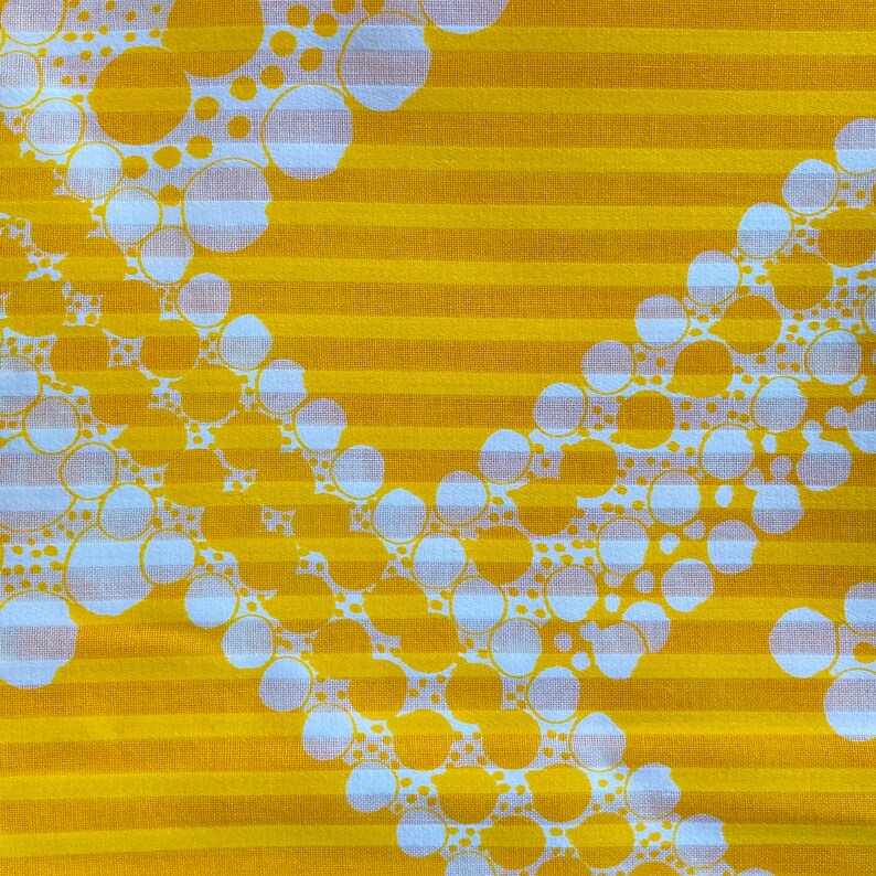 Vintage Golden Yellow Funky Pattern Fabric, 2 Yds - Etsy