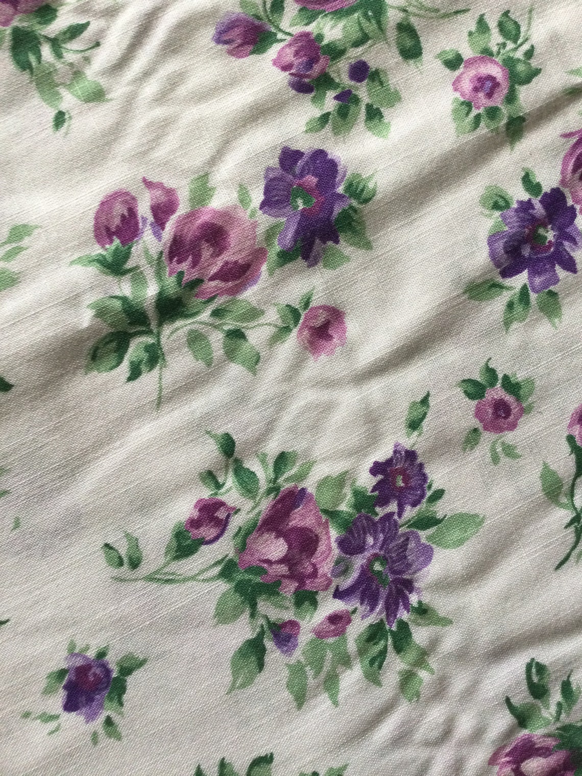 Omega Textile Corp. Purple Floral Fabric - Etsy