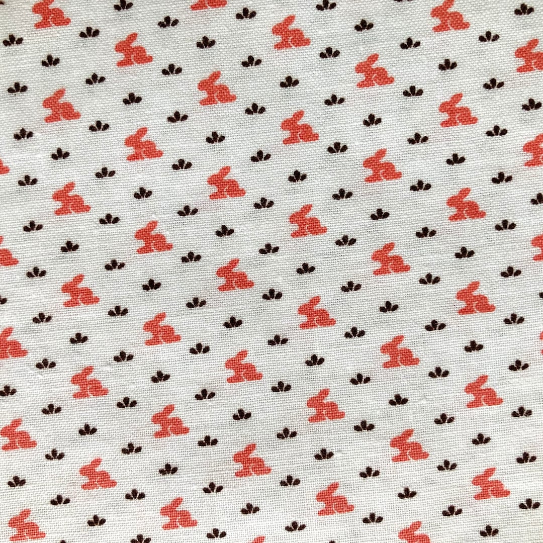 Vintage Bunny Print Fabric Remnant - Etsy