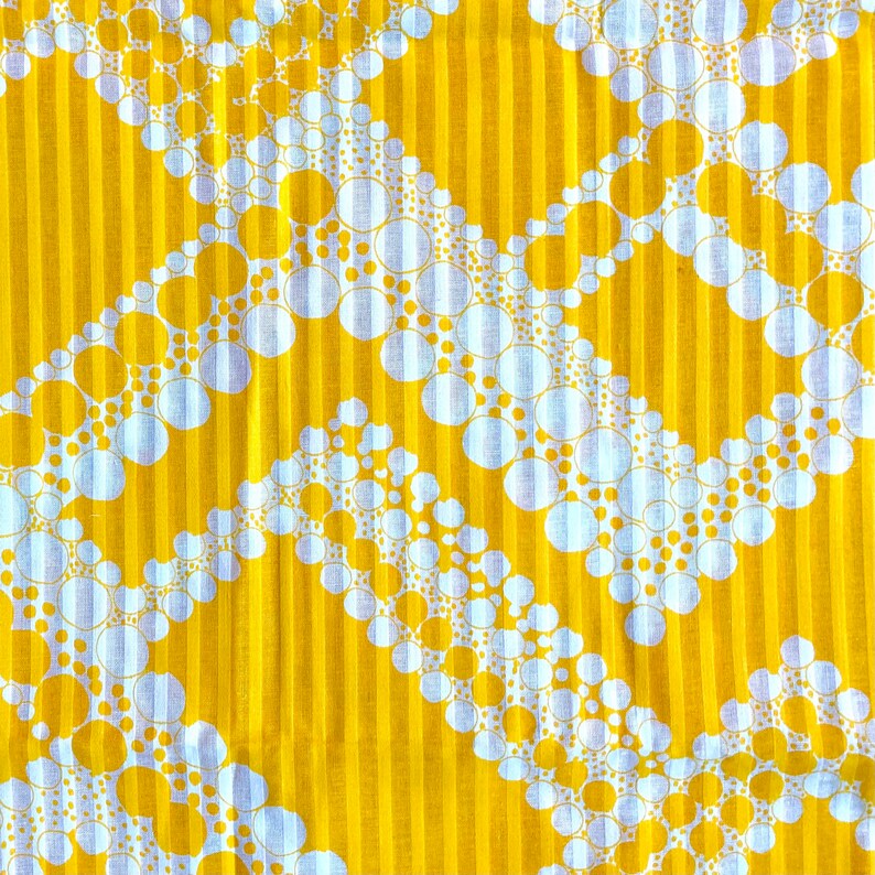 Vintage Golden Yellow Funky Pattern Fabric - Etsy