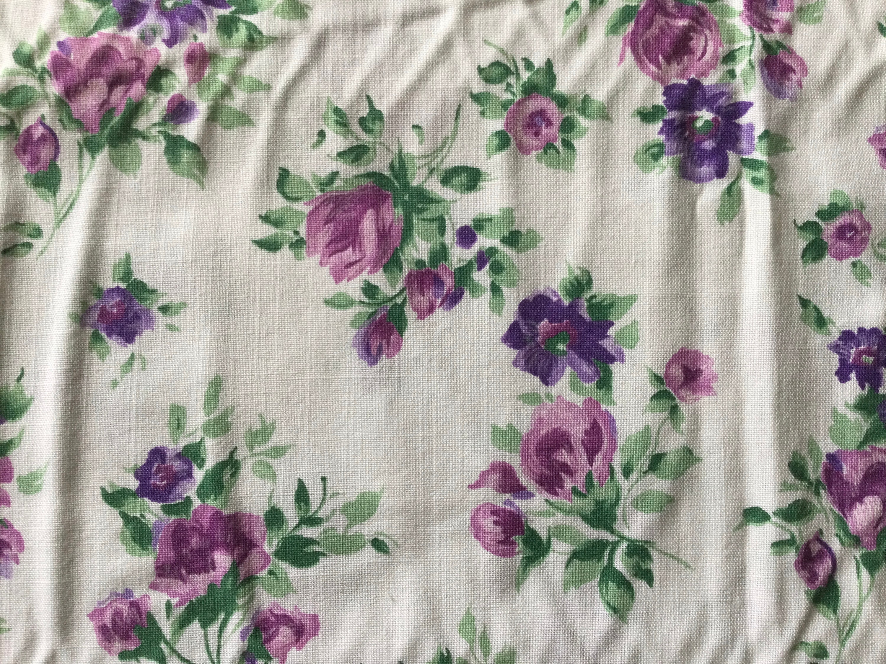 Omega Textile Corp. Purple Floral Fabric - Etsy