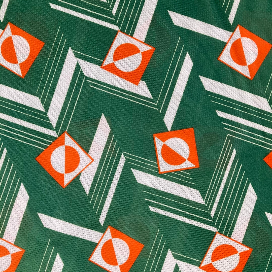Vintage Orange and Green Funky Pattern Knit Fabric - Etsy