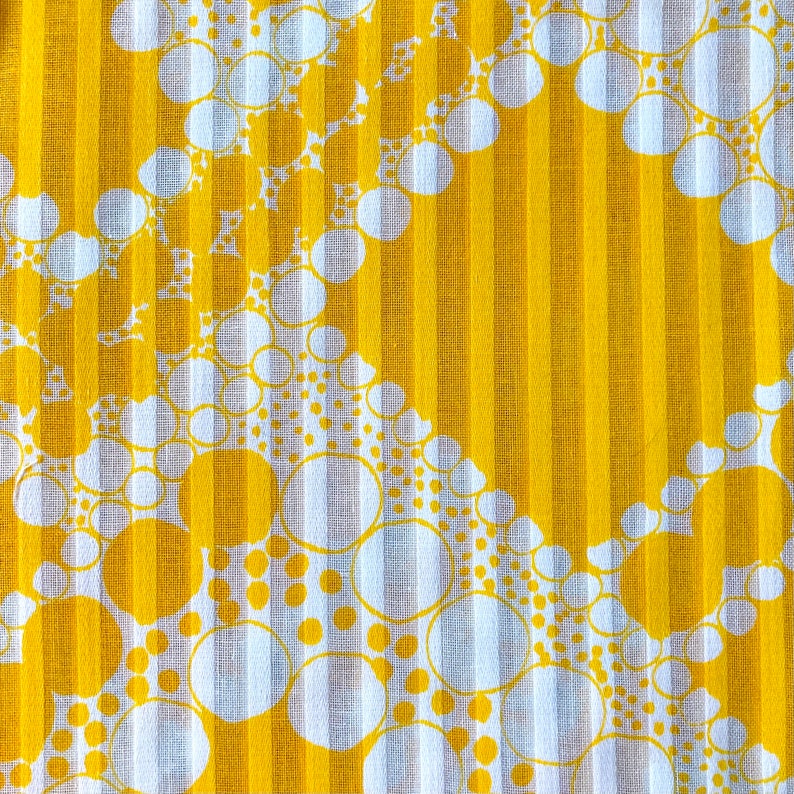 Vintage Golden Yellow Funky Pattern Fabric - Etsy