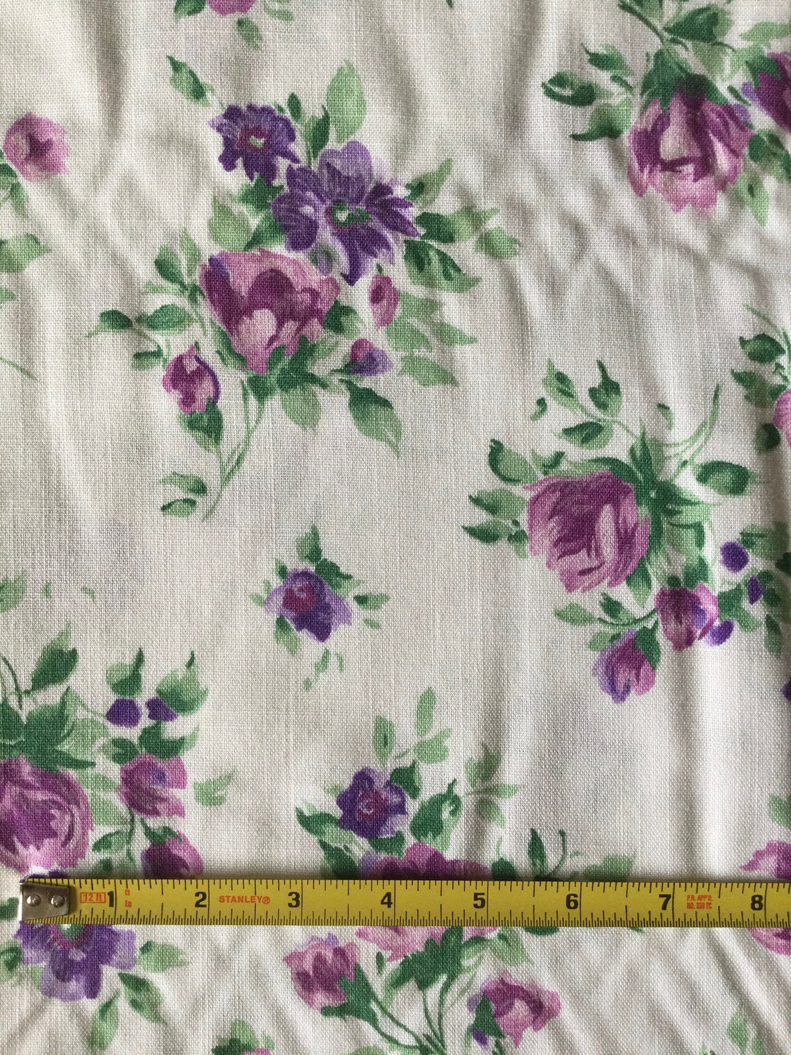 Omega Textile Corp. Purple Floral Fabric - Etsy