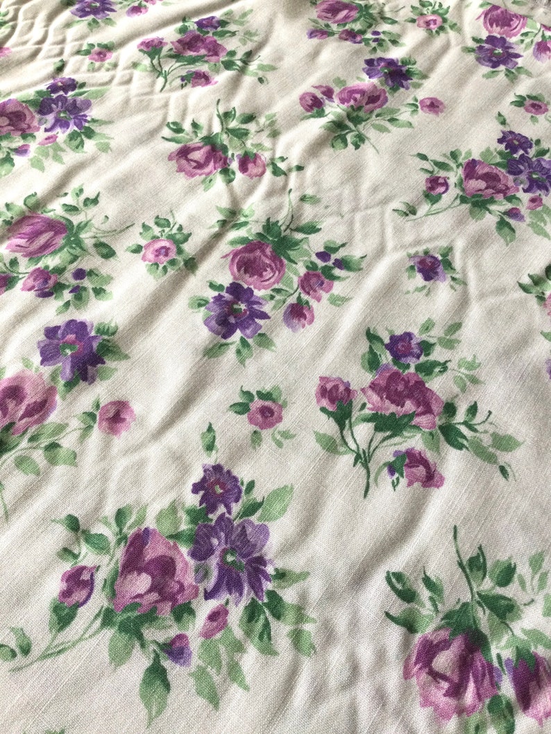 Omega Textile Corp. Purple Floral Fabric - Etsy