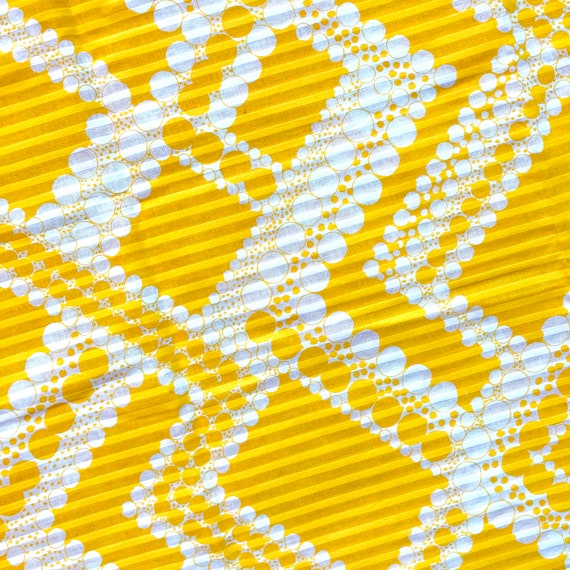 Vintage Golden Yellow Funky Pattern Fabric - Etsy