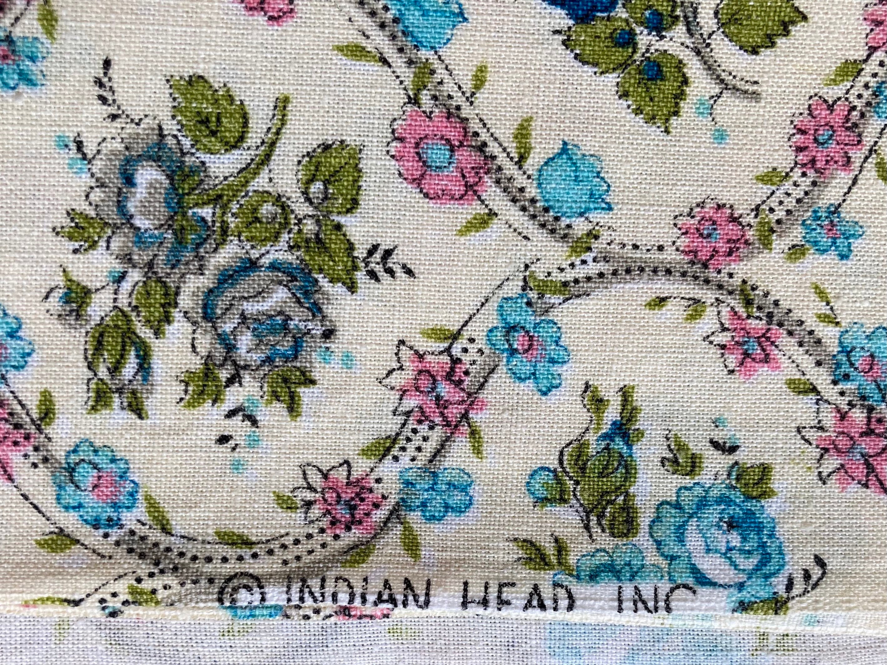 Vintage Blue / Pink Arabesque Floral Pattern Fabric, 2 Yds - Etsy Canada