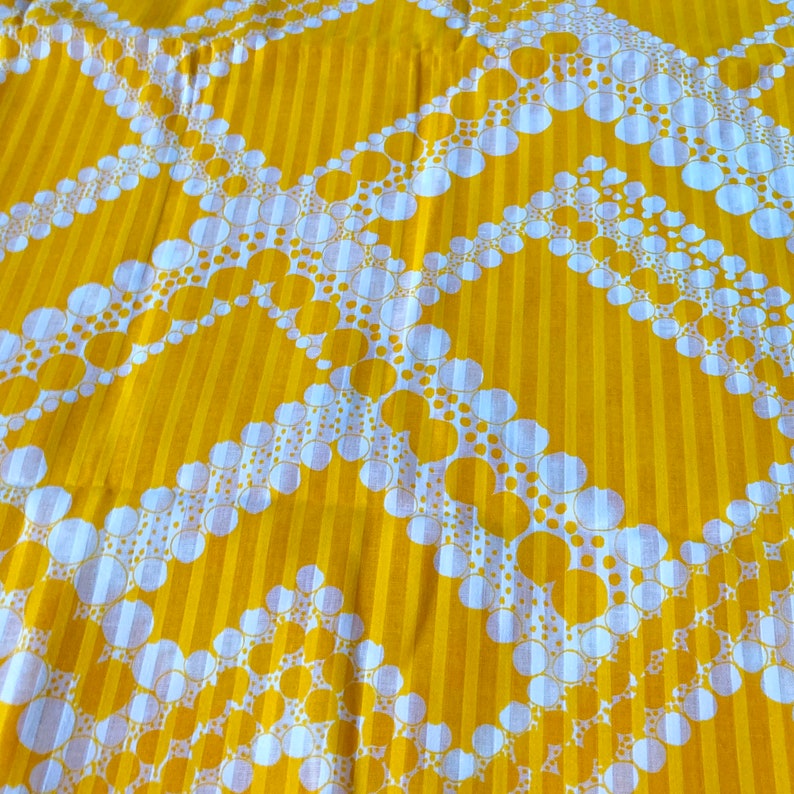 Vintage Golden Yellow Funky Pattern Fabric - Etsy