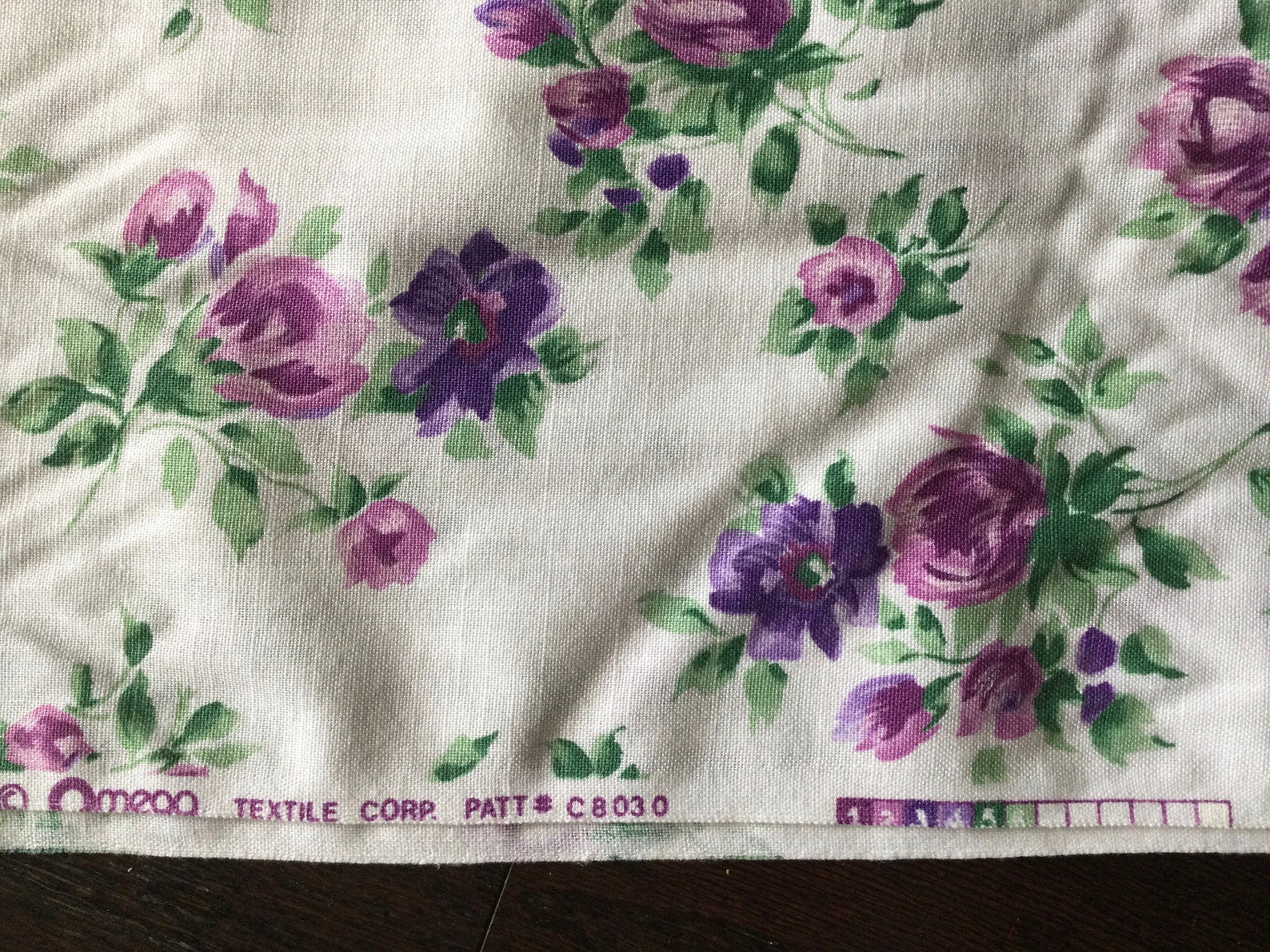 Omega Textile Corp. Purple Floral Fabric - Etsy