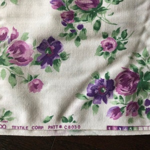Omega Textile Corp. Purple Floral Fabric - Etsy
