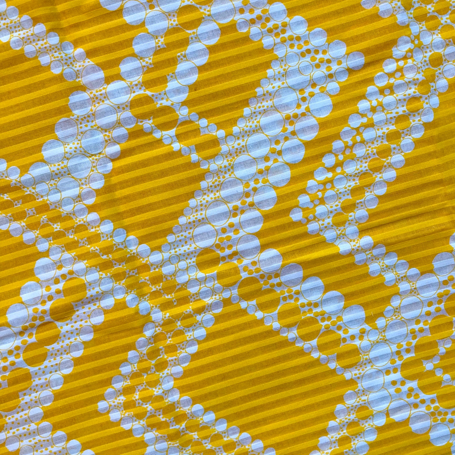 Vintage Golden Yellow Funky Pattern Fabric, 2 Yds - Etsy