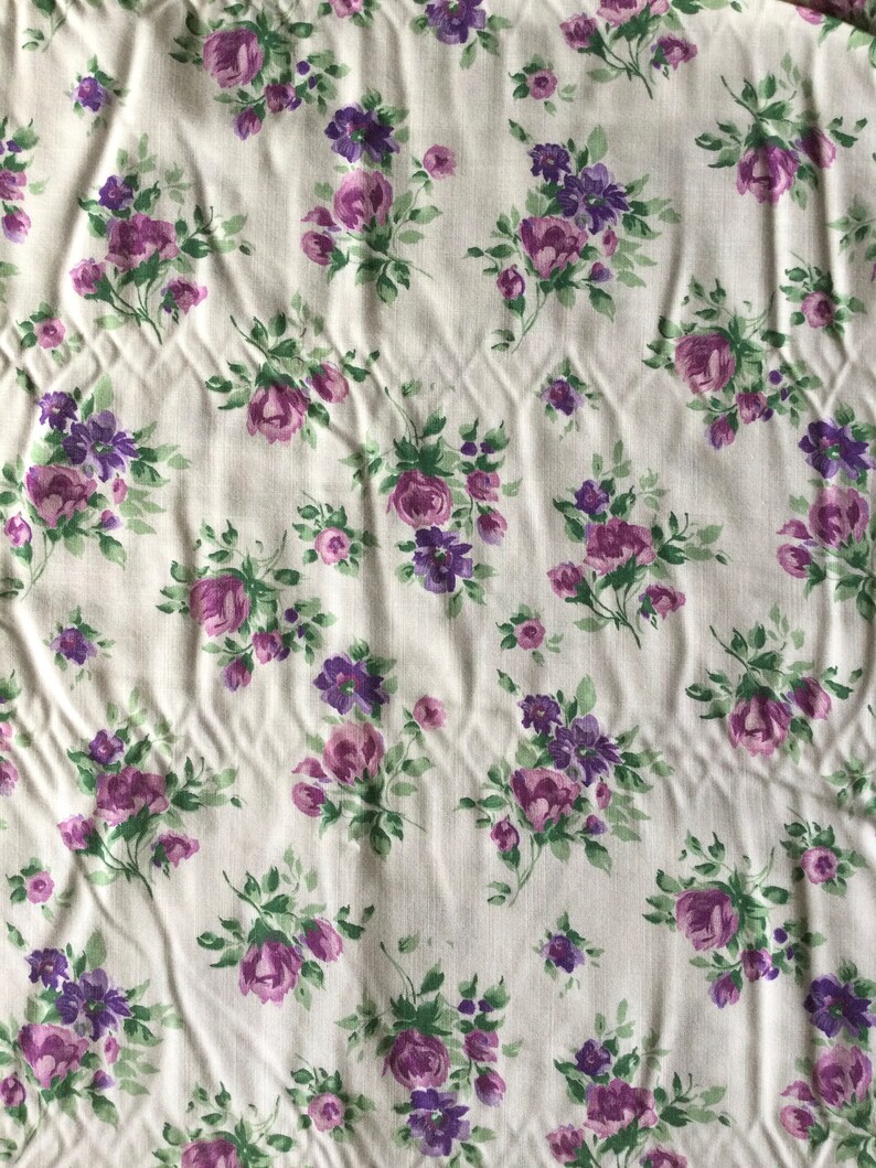 Omega Textile Corp. Purple Floral Fabric - Etsy