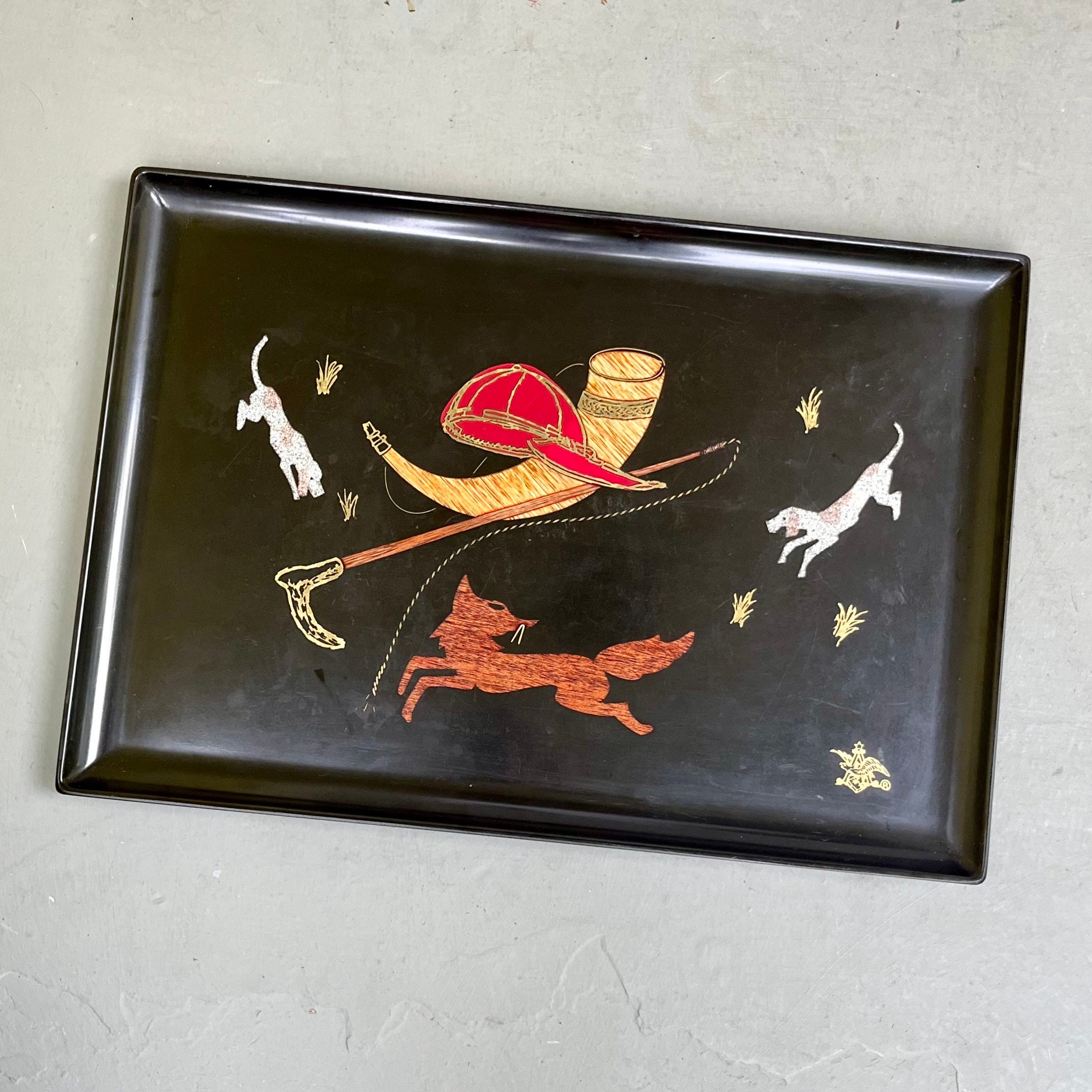 Large Anheuser-busch Couroc Fox Hunt Tray - Etsy