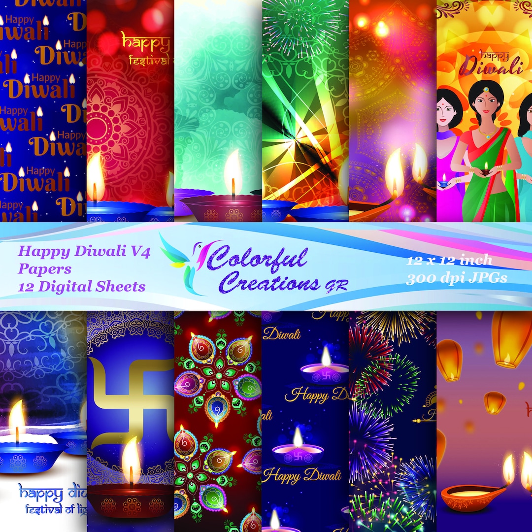 Happy Diwali Digital Papers Diwali Digital Papers Indian - Etsy Australia