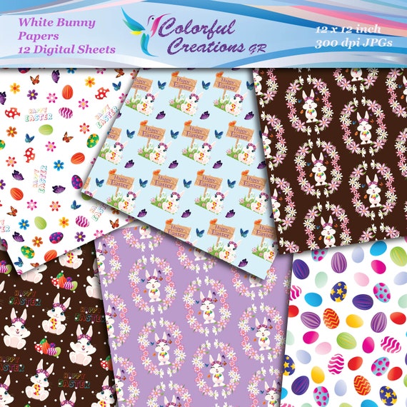 Scrapbooking Easter Bunny Easter Digital Scrapbook Papers Bunny in ...
