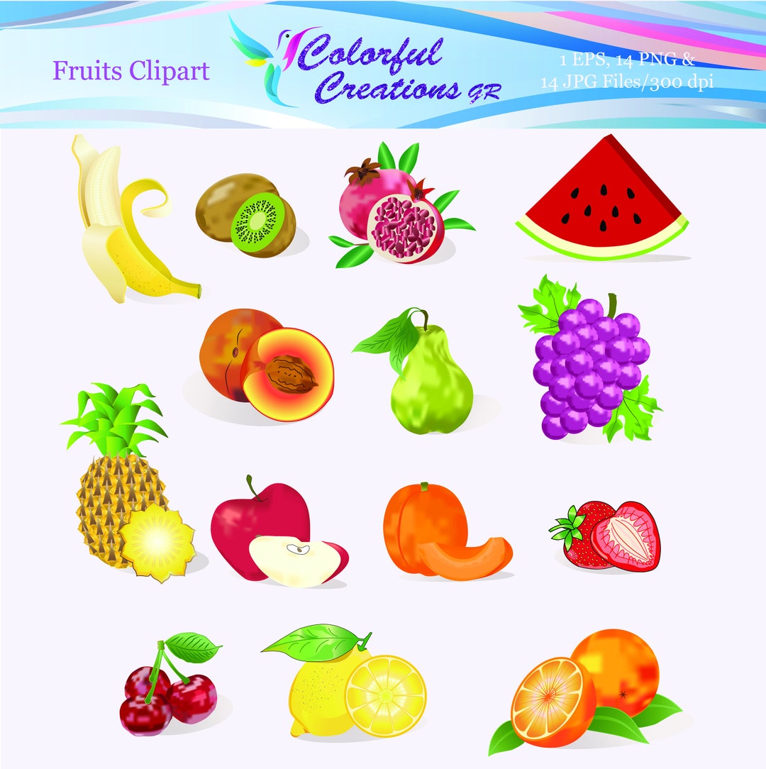 Fruits Clipart Digital Clipart Digital Fruits Images - Etsy