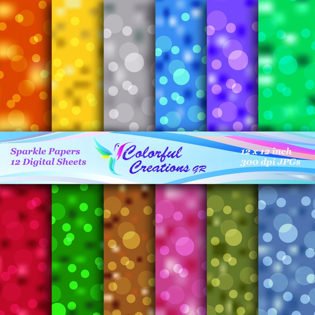 Sparkle Set Digital Papers, Sparkle Paper, Scrapbook Paper, Background ...