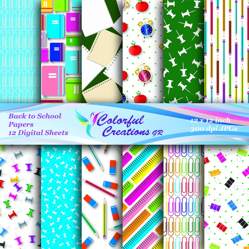 School Digital Papers Back to School Digital Papers - Etsy