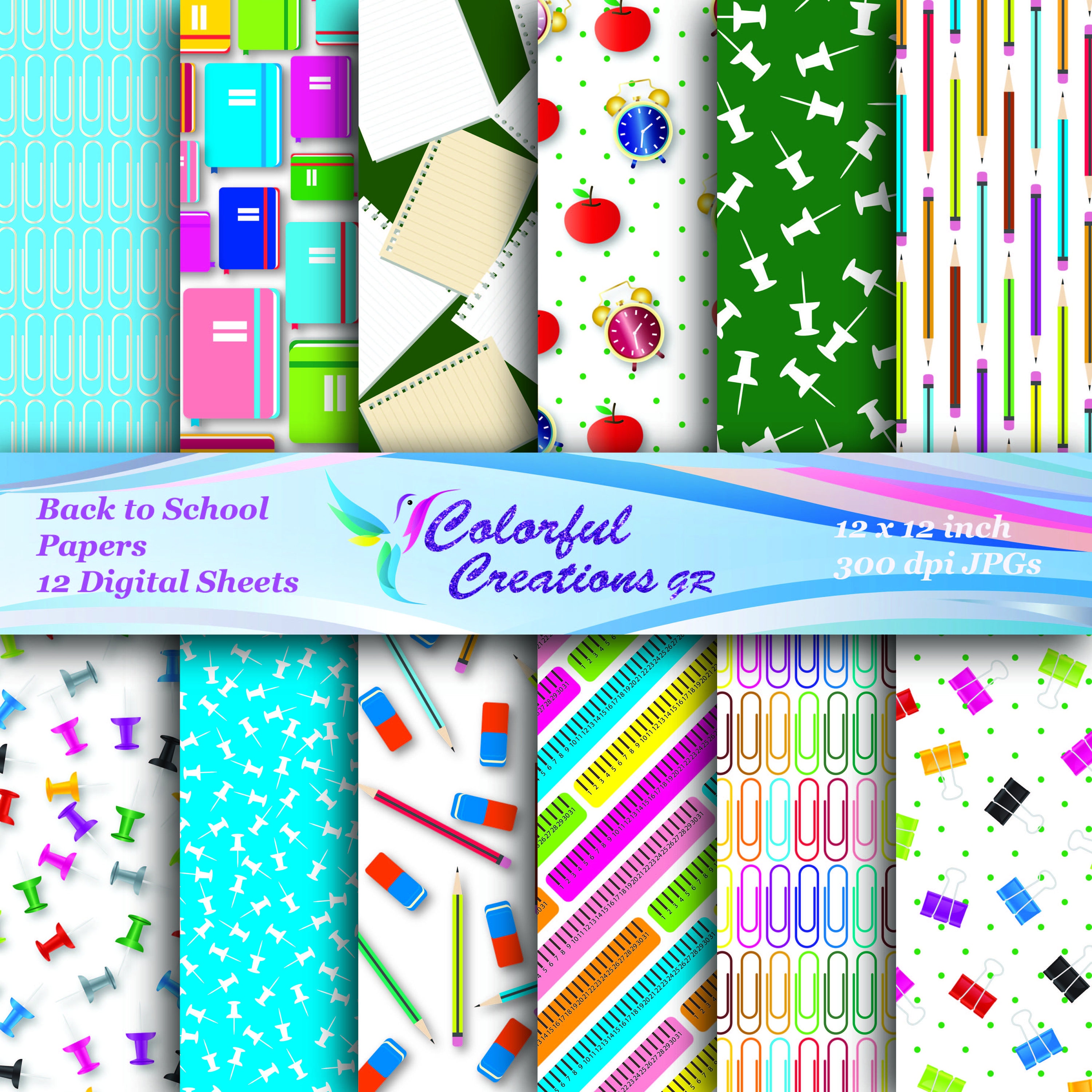 School Digital Papers Back to School Digital Papers - Etsy