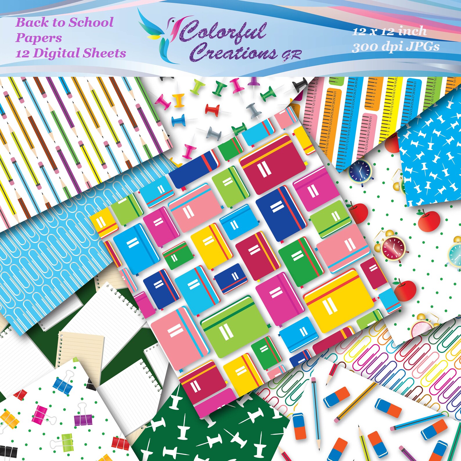 School Digital Papers Back to School Digital Papers - Etsy