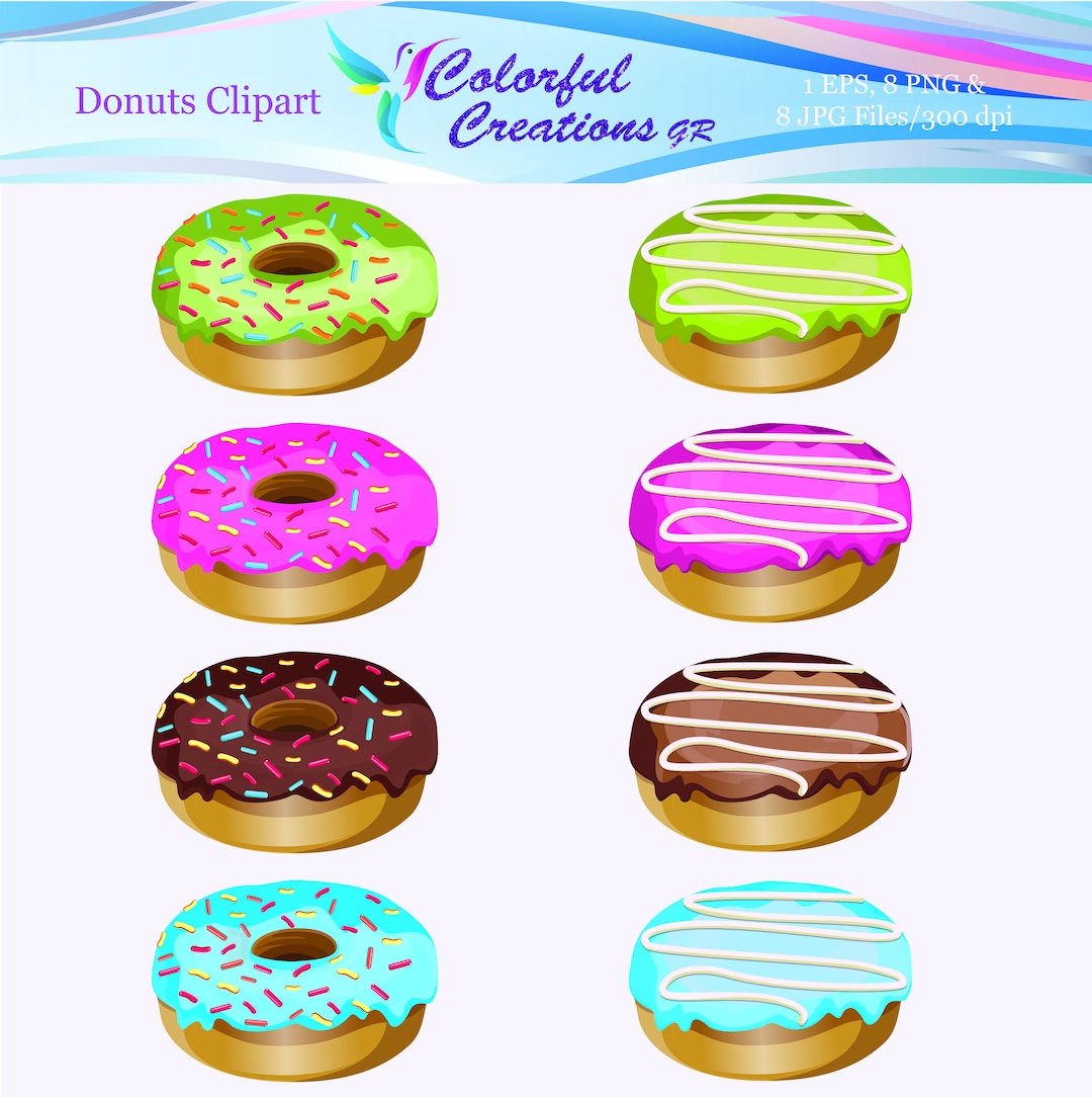 Donuts Clipart Digital Clipart Sweets Clipart Party - Etsy Australia