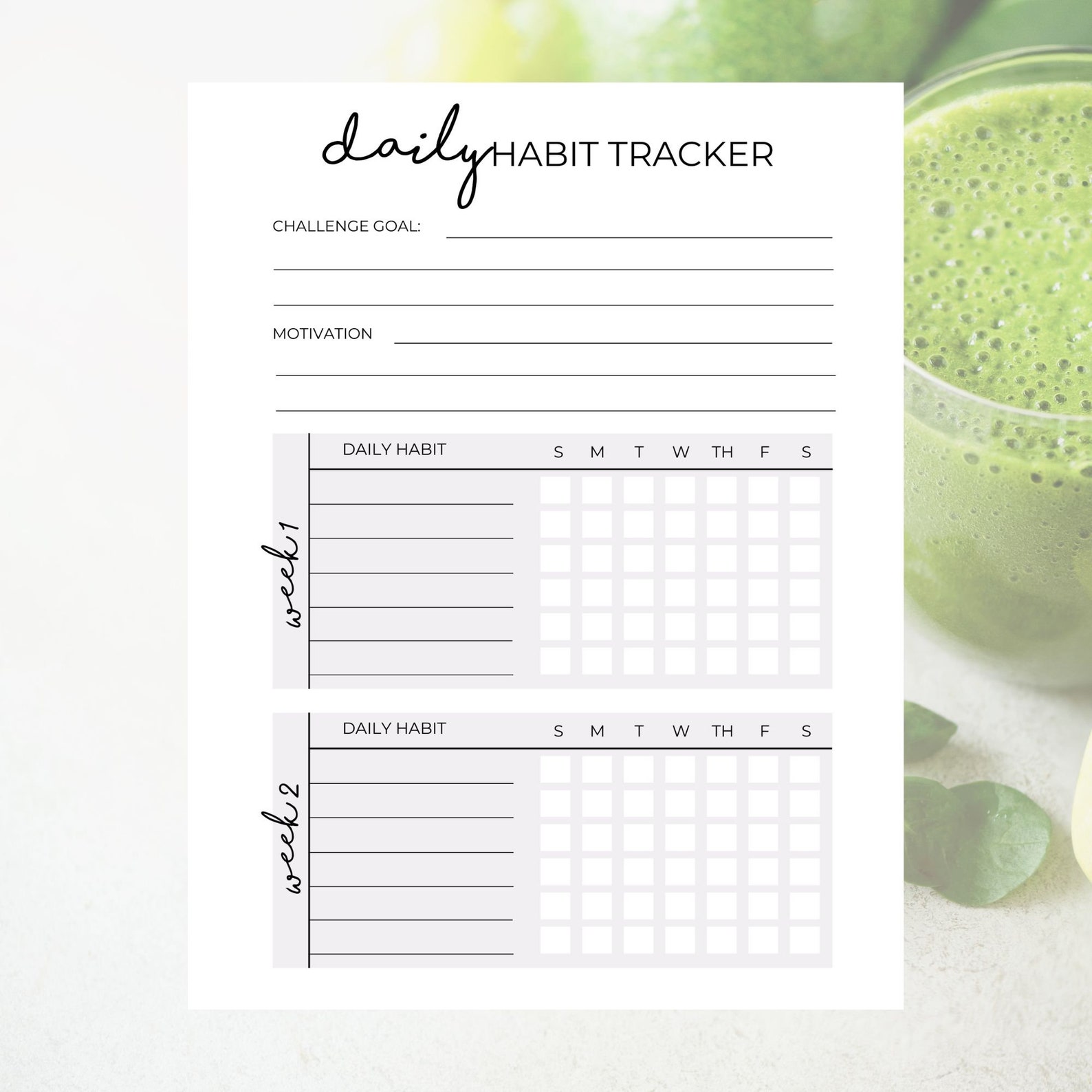 75 Day Challenge Tracker PDF With Daily Habit Tracker, Challenge Rules ...