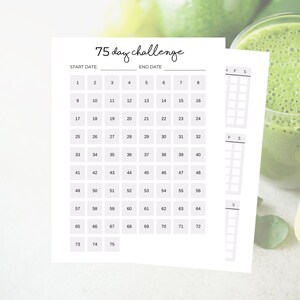 75 Day Challenge Tracker PDF With Daily Habit Tracker, Challenge Rules ...