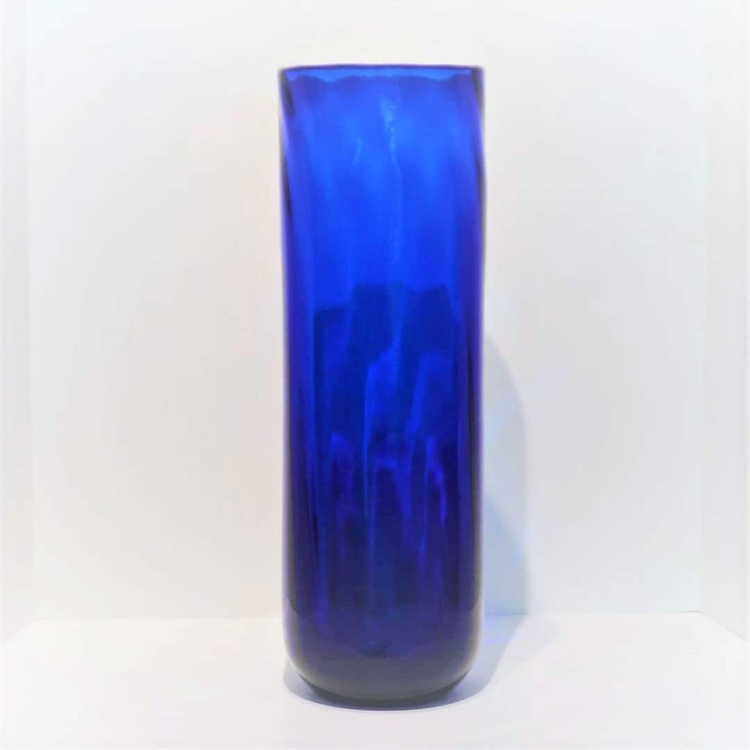 Cobalt Blue Blenko Hand Blown Glass Vase Its A Blast Glass Gallery - Etsy