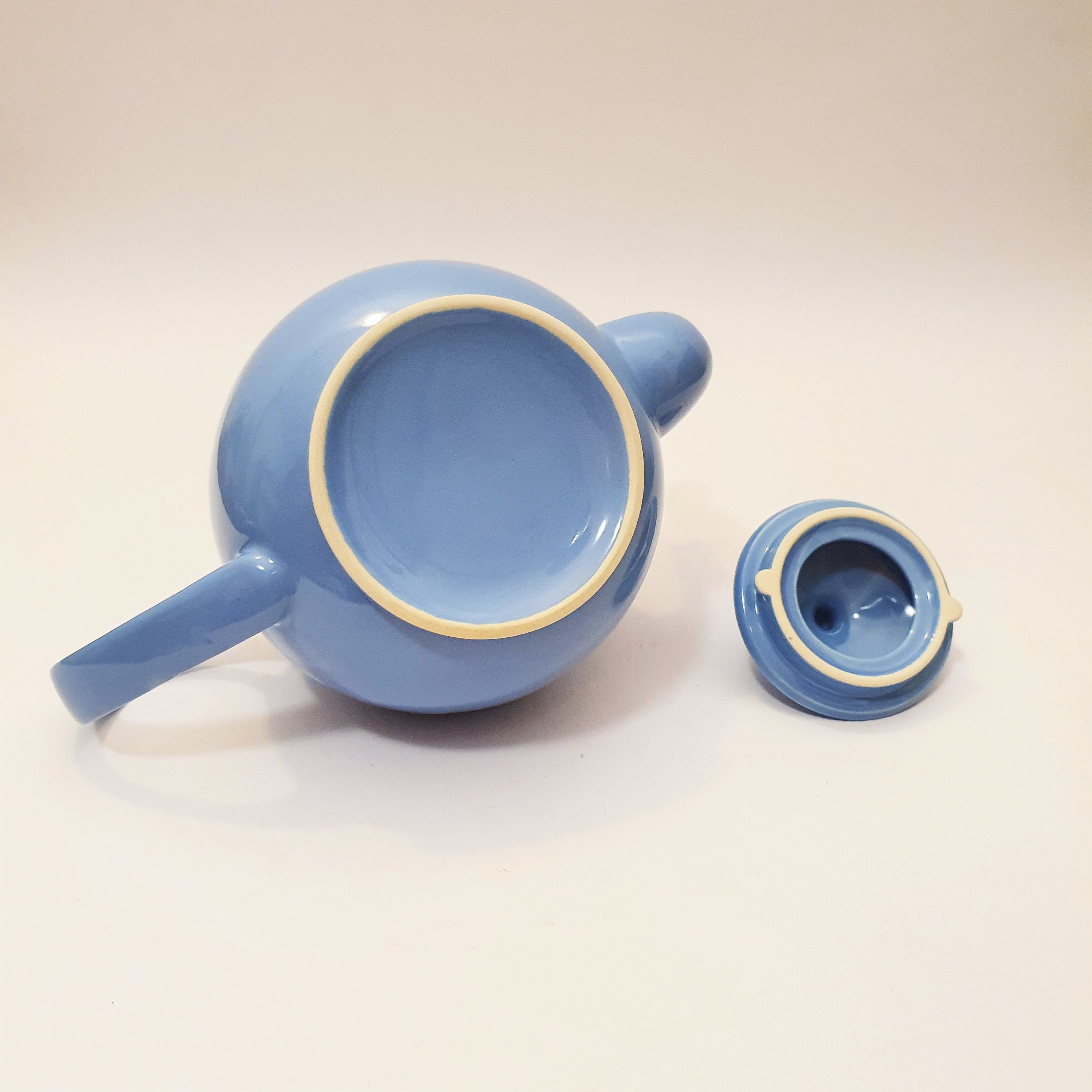 Classic Teapot, Traditional English Vintage Shape, in Blue Glazed ...