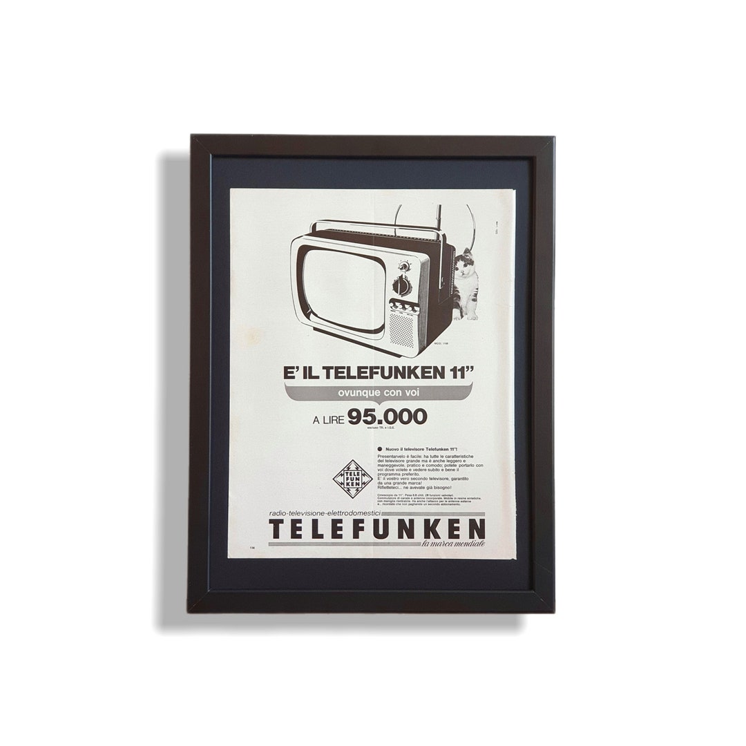 Original Italian Advertising Vintage Television Poster Telefunken 11 ...