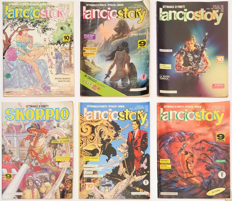 Lot of Vintage Italian Comics Lanciostory and Skorpio Vintage 90s / Author Comics Horror, Sci-fi ...