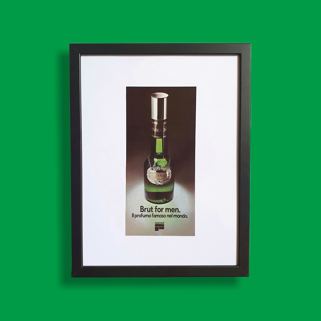 Original Italian Advertising Vintage Poster for Men's Perfume Brut ...