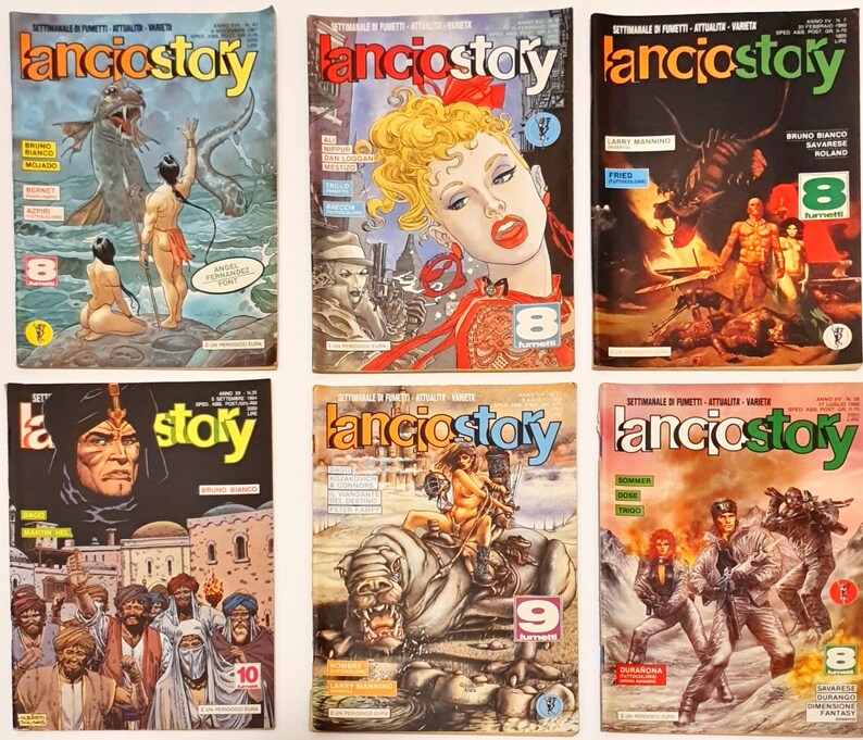 Lot of Vintage Italian Comics Lanciostory and Skorpio Vintage 90s / Author Comics Horror, Sci-fi ...