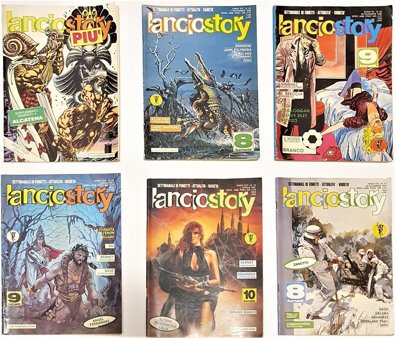 Lot of Vintage Italian Comics Lanciostory and Skorpio Vintage 90s / Author Comics Horror, Sci-fi ...