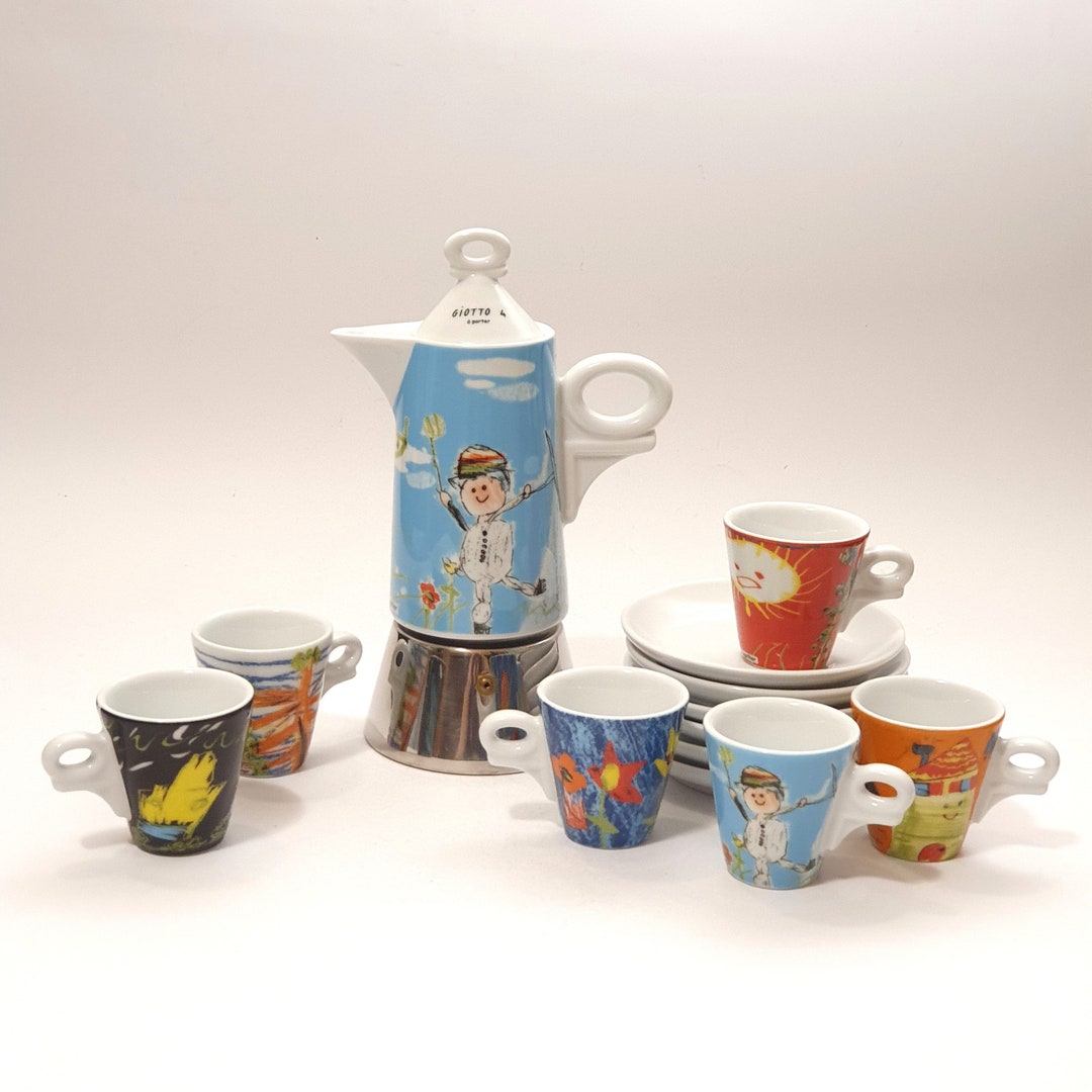Vintage Espresso Coffee Service With Italian Moka Coffee Maker ...