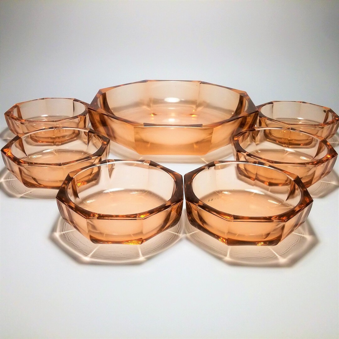 Old Service From Macedonia Rare, in Art Deco in Pink Glass-tureen With ...