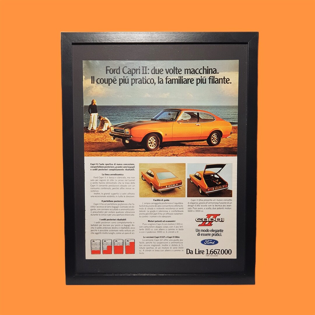 Original Vintage Advertising Poster Ford Capri 2 II Year 1974 - Etsy