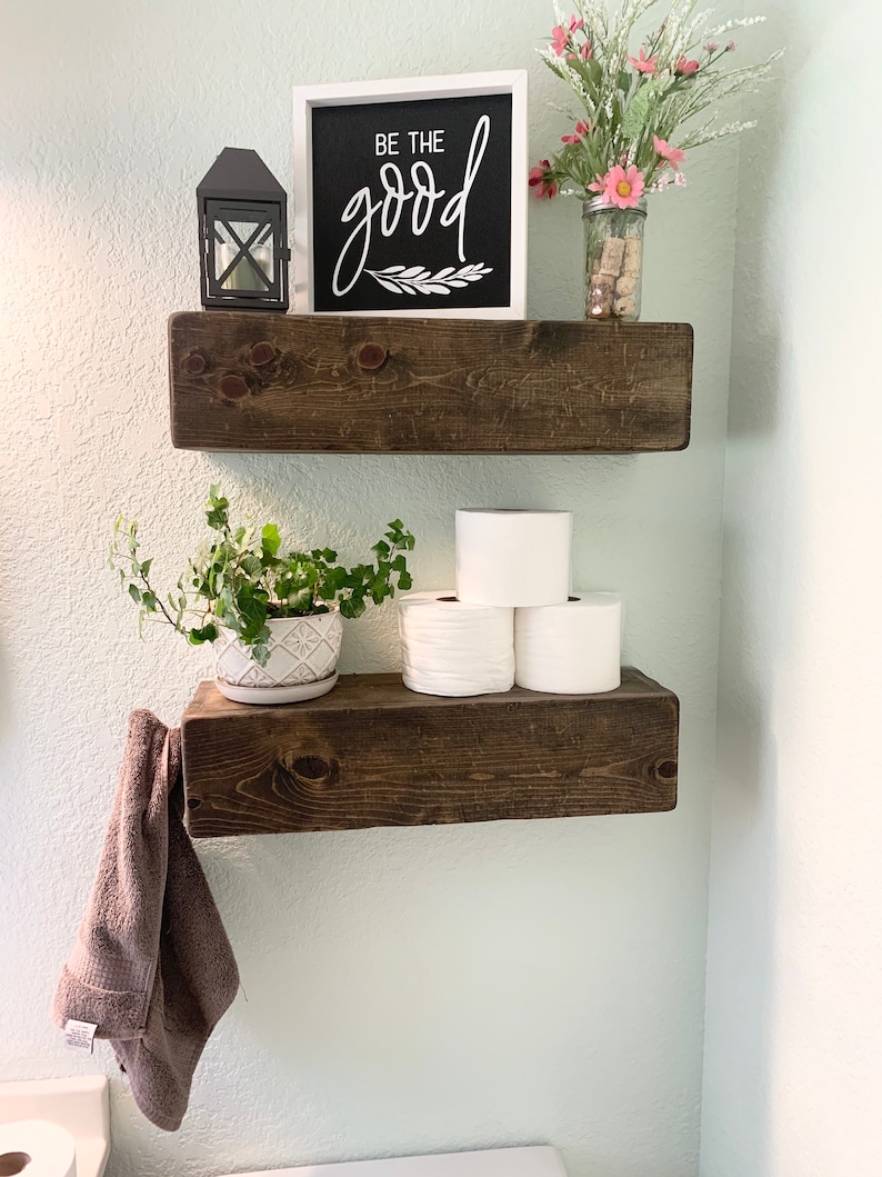 Rustic Farmhouse Floating Shelves Wooden Country Chic | Etsy