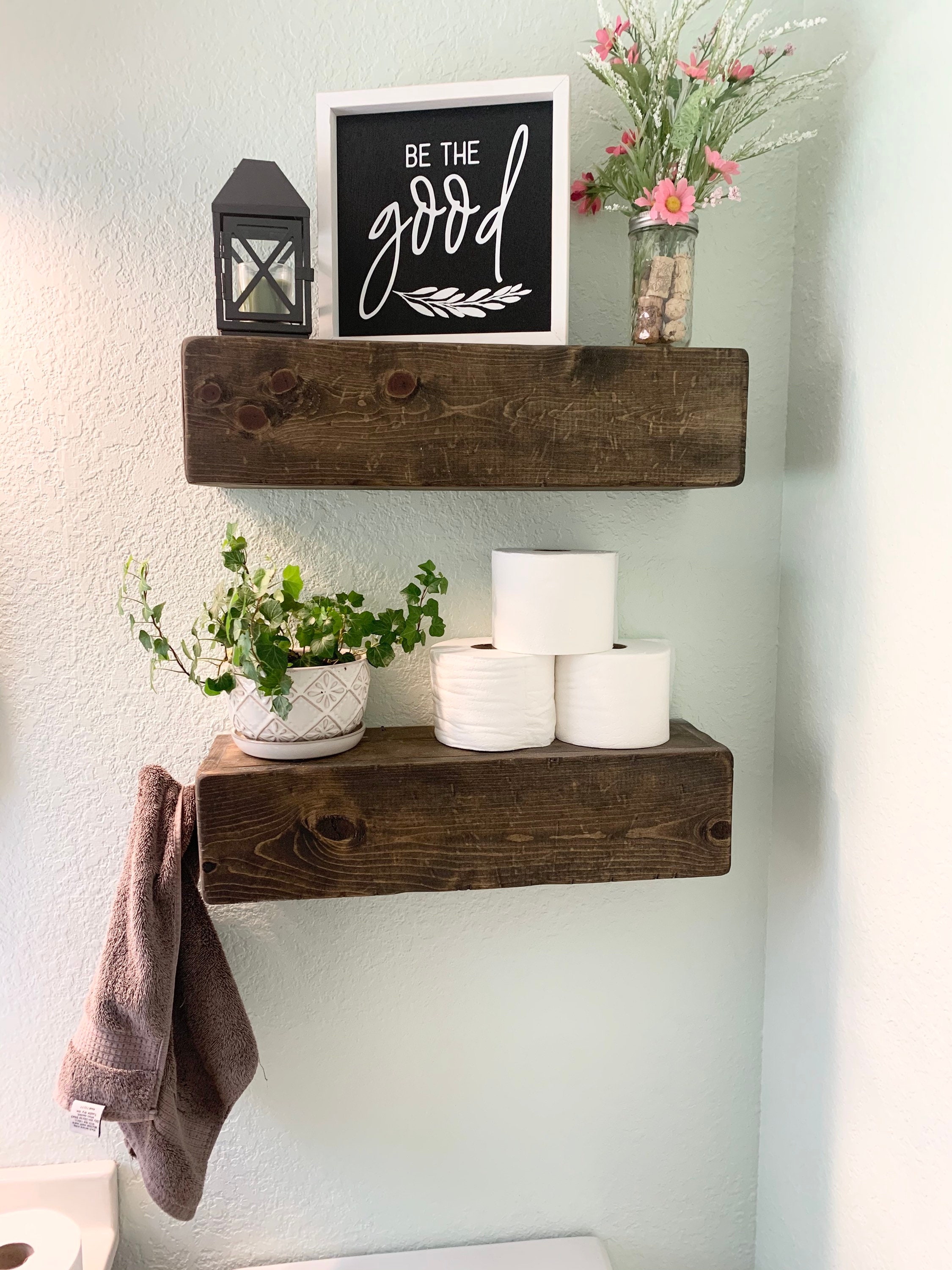 Rustic Farmhouse Floating Shelves Wooden Country Chic | Etsy