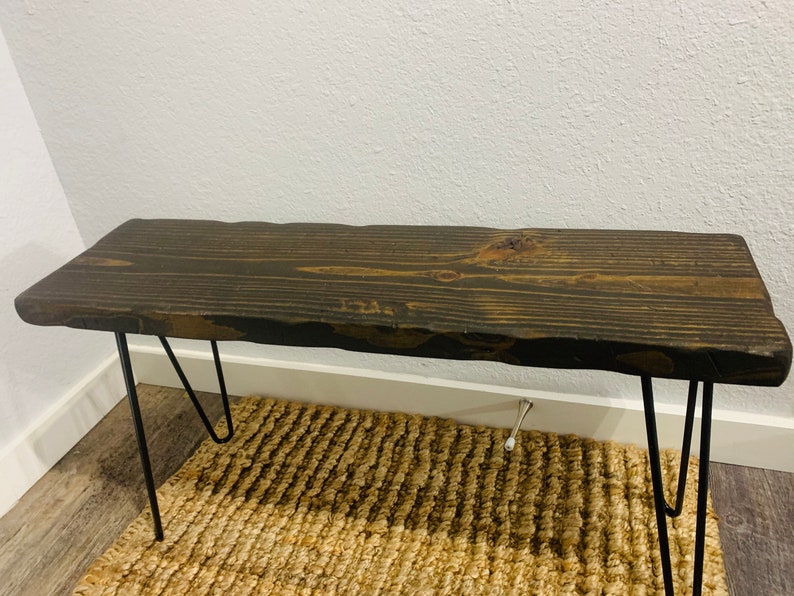 Hairpin Leg Bench Rustic Farmhouse Industrial Distressed Coffee Table ...