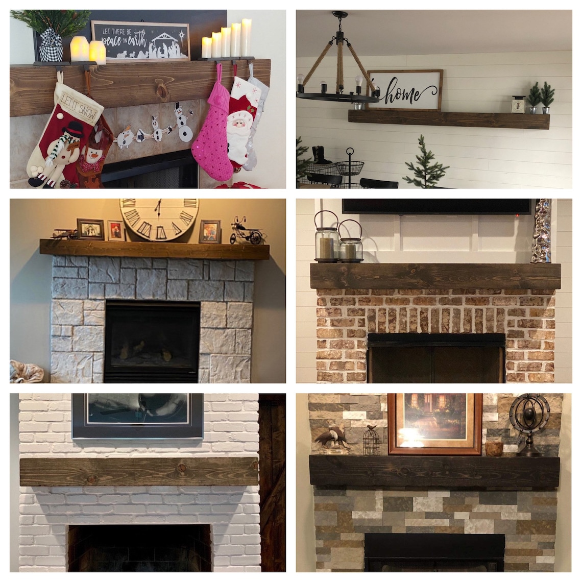 Rustic Wood Fireplace Mantel Shelf Distressed Farmhouse | Etsy