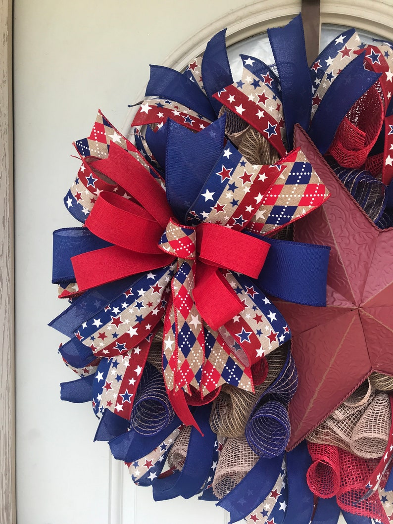 Primitive Star-spangled Wreath Rustic Metal Star Wreath - Etsy