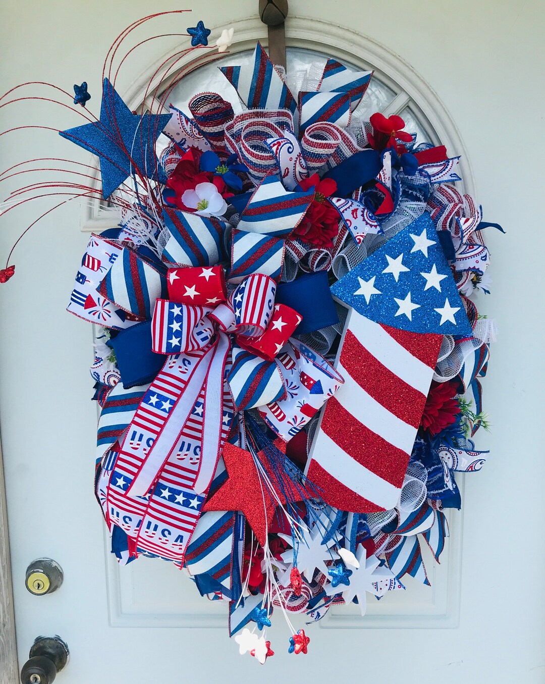 4th of July Wreath, Firework Decoration, Independence Day, Stars ...