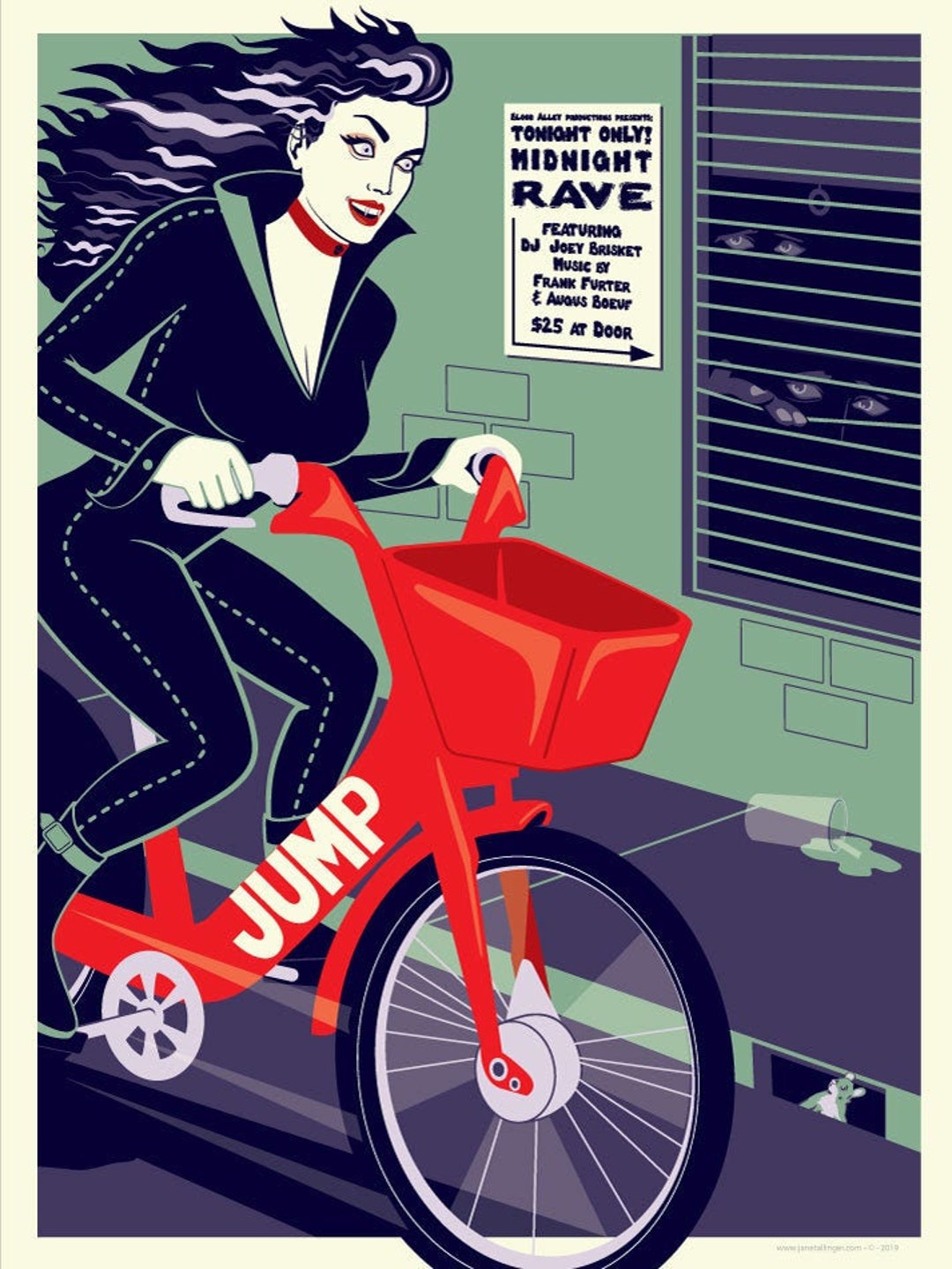 Vampire Woman off to Dinner on a Jump Bike! - Etsy